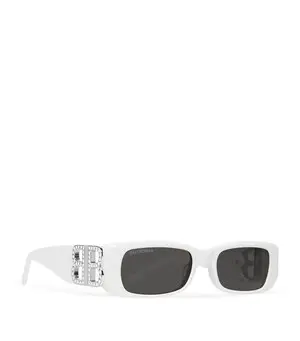 Balenciaga Dynasty Rectangle Sunglasses - White