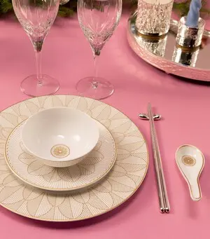 Christofle Porcelain Malmaison Platinum Impériale Chinese Spoon - Silver