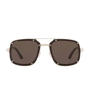 Cartier Stud-trim Square Aviator Sunglasses