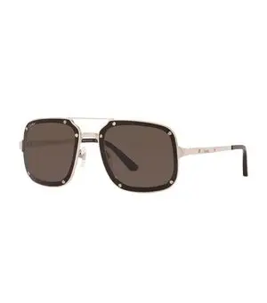 Cartier Stud-trim Square Aviator Sunglasses