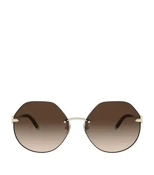 Tiffany & Co. Hexagonal Sunglasses - Gold