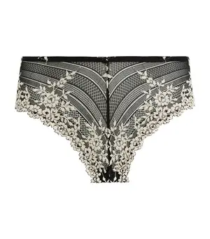 Wacoal Embrace Lace Tanga Briefs - Black