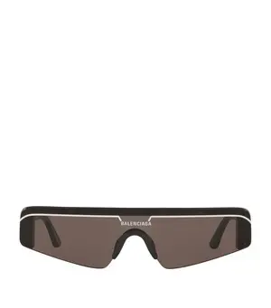 Balenciaga Rectangular Ski Sunglasses - Black