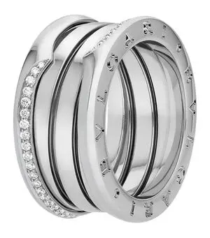 BVLGARI Gold And Diamond B.zero1 Three-band Ring