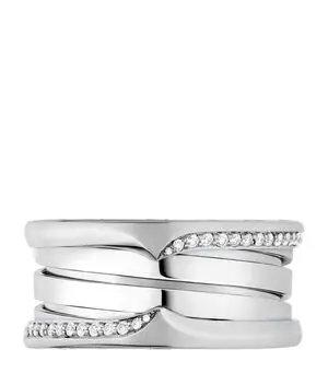 BVLGARI Gold And Diamond B.zero1 Three-band Ring