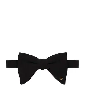 Gucci Silk Gg Logo Bow Tie