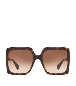 Gucci Tortoiseshell Print Square Sunglasses