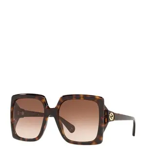 Gucci Tortoiseshell Print Square Sunglasses