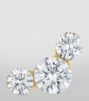 MARIA TASH Invisible Set Three Diamond Curve Threaded Stud Earring