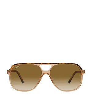 Ray-ban Tortoiseshell Square Bill Sunglasses - Brown