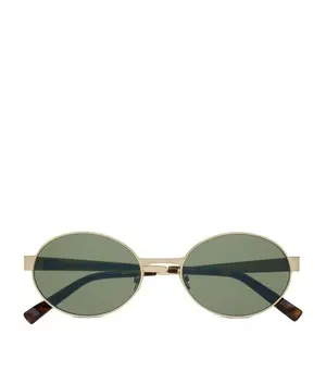Saint Laurent Wire Frame Oval Sunglasses - Metallic