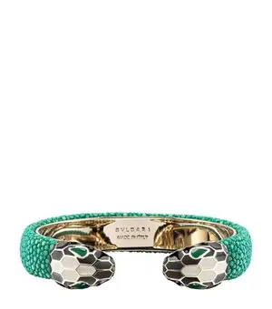 BVLGARI Leather Serpenti Forever Bangle