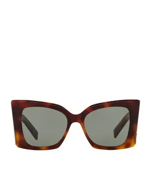 Saint Laurent Tortoiseshell Blaze Sunglasses - Brown