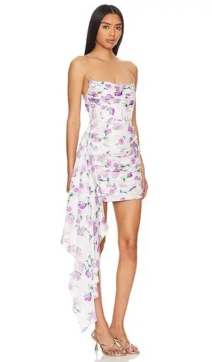 Bardot Strapless Floral Corset Dress