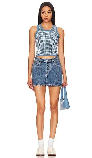 Still Here Holly Denim Mini Skirt - Classic Blue