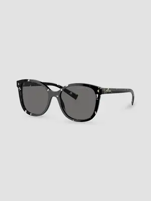 Prada 53mm Square Sunglasses - Black White Dark Grey
