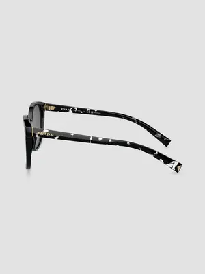 Prada 53mm Square Sunglasses - Black White Dark Grey