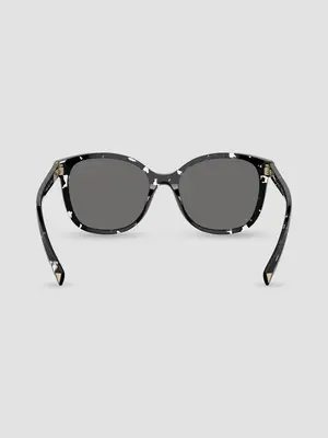 Prada 53mm Square Sunglasses - Black White Dark Grey