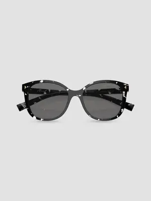Prada 53mm Square Sunglasses - Black White Dark Grey