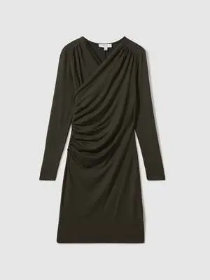 REISS Lisa Wrap Front Mini Dress