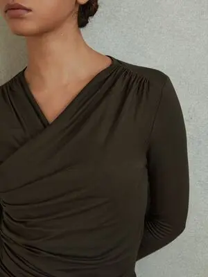 REISS Lisa Wrap Front Mini Dress