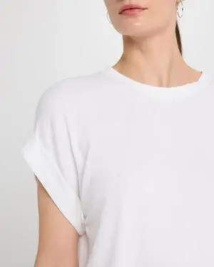 Majestic Filatures French Terry Rolled-cuff Crewneck T-shirt - Noir
