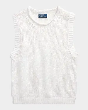 Polo Ralph Lauren Linen-cotton Knit Tank - White