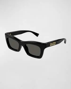 Gucci Gucci Logo Cat-Eye Sunglasses Black