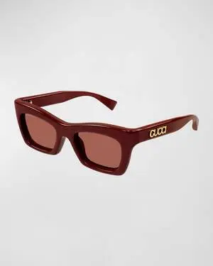 Gucci Gucci Logo Cat-Eye Sunglasses Burgundy