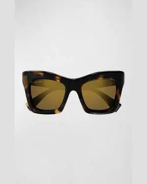 Gucci Logo Cat-eye Sunglasses - Havana