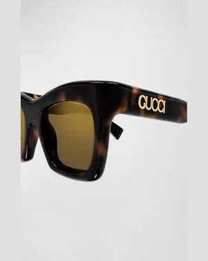 Gucci Logo Cat-eye Sunglasses - Havana
