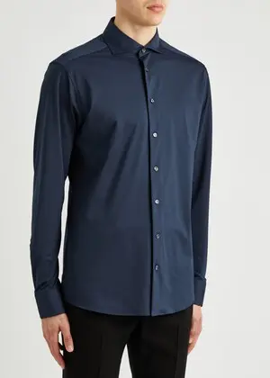 Eton Stretch-jersey Shirt - Navy