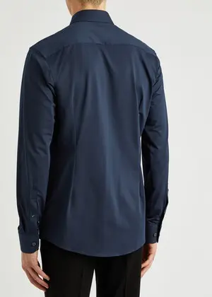 Eton Stretch-jersey Shirt - Navy