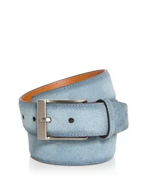 Magnanni Telante Suede & Leather Belt - Light Blue