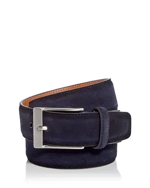 Magnanni Telante Suede & Leather Belt - Navy