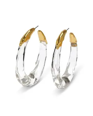 Alexis Bittar Molten Hoop Earrings - Gold/clear