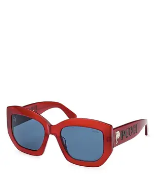 Emilio Pucci Geometric Sunglasses - Red/blue Solid