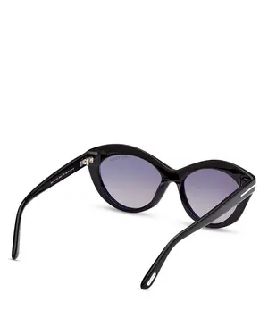TOM FORD Toni Oval Sunglasses 55mm - Black/gray Mirrored Gradient
