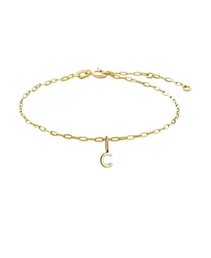 ANA LUISA Ana Luisa 10K Gold Letter Charm Bracelet Letter C Solid Gold