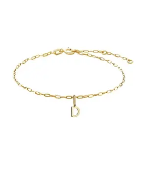 ANA LUISA 10k Gold Letter Charm Bracelet - Letter D Solid Gold