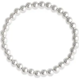 NASHELLE Beaded Stretch Bracelet - Sterling Silver