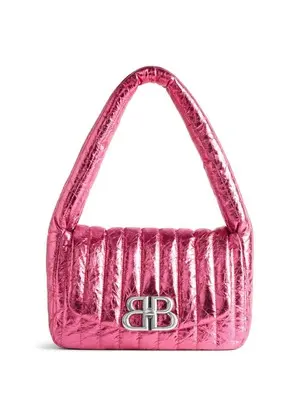 Balenciaga Small Monaco Leather Shoulder Bag Pink