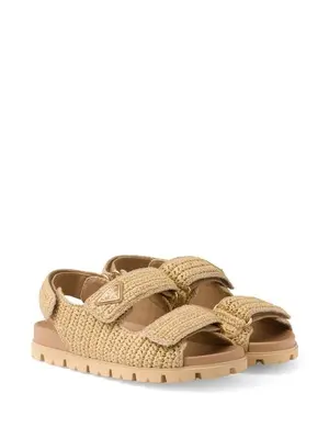 Prada Logo-plaque Woven Sandals