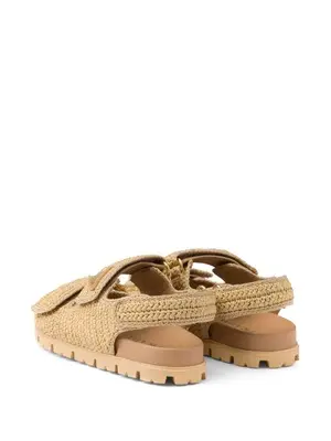 Prada Logo-plaque Woven Sandals
