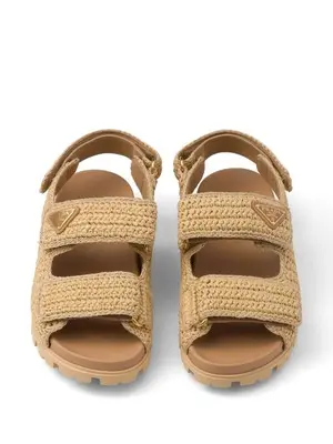 Prada Logo-plaque Woven Sandals