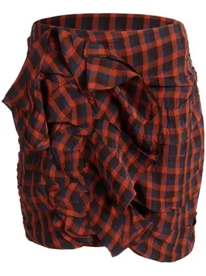 Bally Checked Ruched Mini Skirt