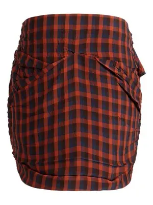 Bally Checked Ruched Mini Skirt