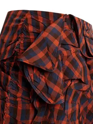 Bally Checked Ruched Mini Skirt