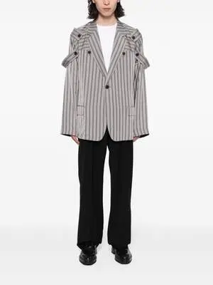Yohji Yamamoto Epaulette-detail Pinstripe Blazer