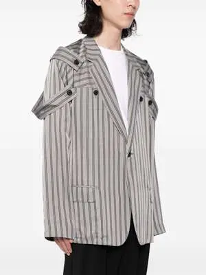 Yohji Yamamoto Epaulette-detail Pinstripe Blazer